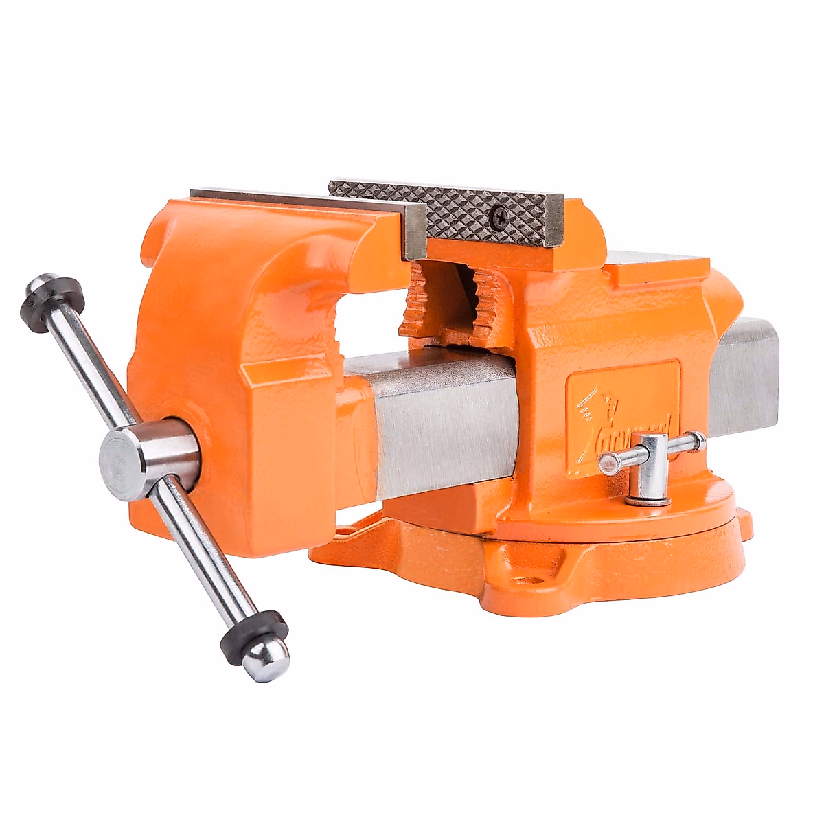 Forward Bench Vise 4 Inch Ductile Iron Bench Vice with 360 Degree Swivel Base and Channel Steel Guide Bar 30404 (4")