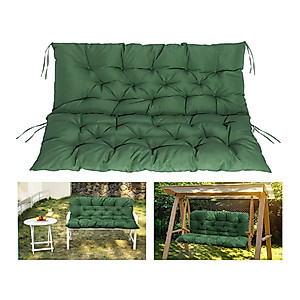 COSNUOSA Swing Replacement Cushions Waterproof Porch Swing Cushions 2-3 Seater Outdoor Swing Cushions for Outdoor Furniture Dark Green 60x40 Inches