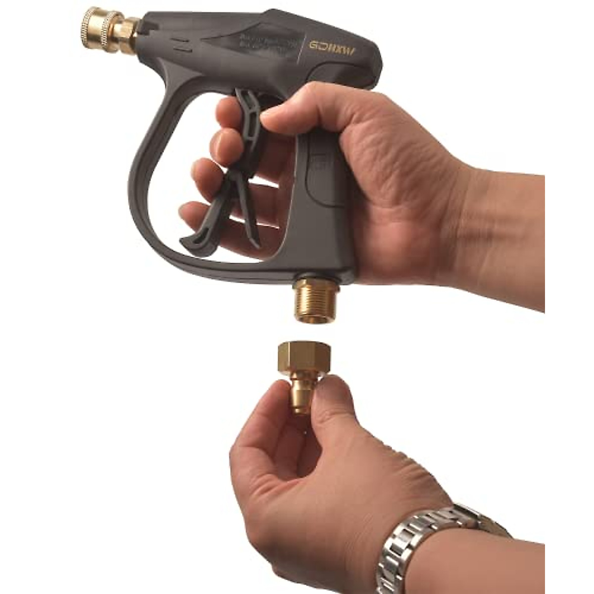 GDHXW 2 Liter Foam Cannon Pressure Washer Gun Heavy Duty Car Foam Blaster Big Mouth Adjustable Snow Foam Lance Thick Foam with 5 Nozzles and Quick Connector