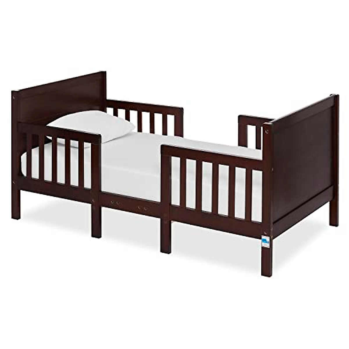 Dream On Me Hudson 3 In 1 Convertible Toddler Bed In Espresso, Greenguard Gold Certified, JPMA Certified, Non Toxic Finishes, Made of Sustainable New Zealand Pinewood
