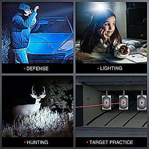 EZshoot Laser Light Combo with Red Beam, Strobe Tactical Flashlight 200 Lumens for Pistol, Picatinny Rail Mount Flashlight for Shotgun w/ 2X CR123A Batteries