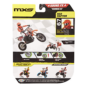 MXS Motocross Bike Toys Moto Extreme Sports, Bike & Rider with SFX Sounds by Jakks Pacific Action Figure Playsets - #67 Red & White Rider, for Kids Ages 5+