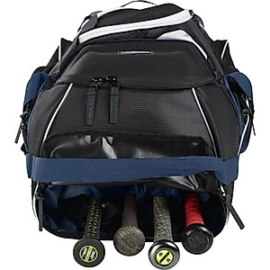 Rawlings | R1502 Wheeled Catcher's Bag | Baseball/Softball | Navy