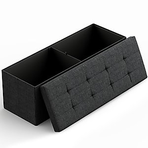 Lifetime Home 43" Folding Storage Ottoman Bench for Living Room, Bedroom, TV Entertainment - Bedroom Bench with Hidden Storage, Foot Rest Stool - 660 Capacity & Holds up to 5.6 Cubic Feet of Storage