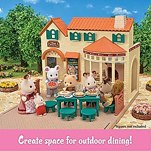 Calico Critters Village Pizzeria Dollhouse Playset, Collectible Dollhouse Toy with Furniture and Accessories Included