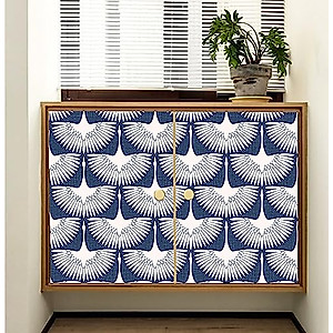 MOENMOAI Denim Blue Wallpaper Removable Self Adhesive Peel and Stick Wallpaper Contact Paper Waterproof Wallpaper for Cabinet Shelf Liner Wall Countertop Furniture Shelf Paper 17.71" x 196" DIY Decor