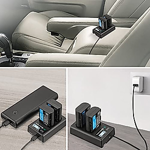 Powerextra LP-E6NH High Capacity Batteries 2950mAh and USB Charger Compatible with Canon LP E6 R5 R6 90D 60D 70D 80D 5D IV 6D, 6D II 7D