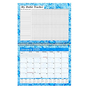 2025 Monthly Desktop/Wall Calendar/Planner - Habit Tracker - Daily, Weekly & Monthly Goal Motivational Habit Tracking Journal Inspirational - (Edition #019)