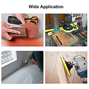 5 Inch(125mm) Hook and Loop Buffing Pad for Sanding Discs, Rotary Backing Pad with M14 Drill Attachment Adapter and Soft Foam Layer