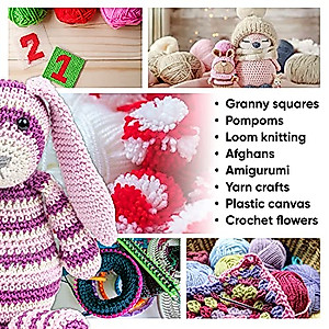 CRAFTISS 30x20g Acrylic Yarn Mini Skeins - 1300 Yards of Soft Yarn for Crocheting and Knitting Craft Project, Assorted Starter Crochet Kit Yarn Bulk for Adults and Kids