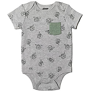 STAR WARS The Mandalorian Baby Yoda Baby Boys Bodysuit Pants Green/Grey/Oatmeal 0-3 Months