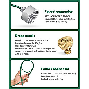 Misters for Outside Patio - 59FT(18M) Mister System, 20 Brass Nozzles Misting System, Patio Mister, Misting Cooling System for Patio, Garden, Greenhouse, Deck, Trampoline for waterpark