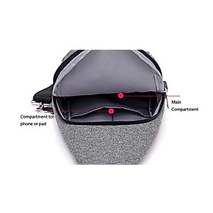 Unisex Sling Bag Chest Shoulder Backpack Fanny Pack Mens Womens Crossbody Bag (Black)