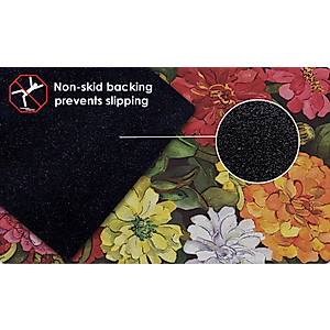 Toland Home Garden 800030 Zippy Zinnias Spring Door Mat 18x30 Inch Summer Outdoor Doormat for Entryway Indoor Entrance