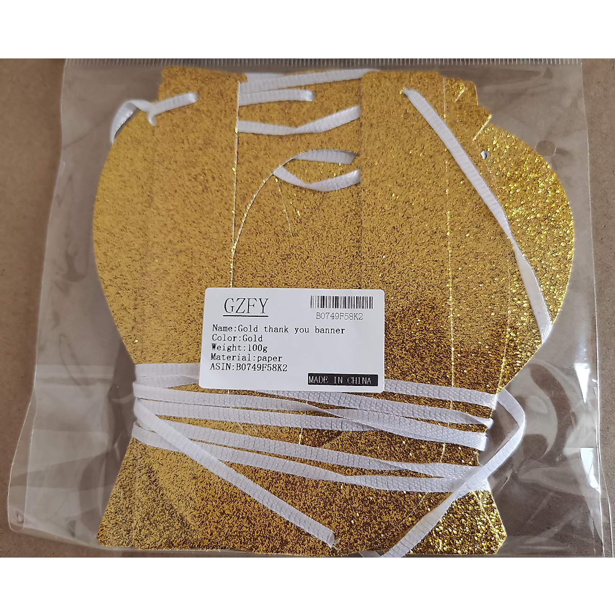 GZFY Gold Glittery Thank You Banner Thanksgiving Sign Wedding Bunting Banner Home Decorations Garland Photo Booth Props