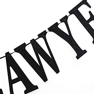 Black Glitter Future Lawyer Banner - Born to Argue/Passed the Bar - Law School Survivor Party Decorations Supplies - Law Grad Graduation Party Backdrop