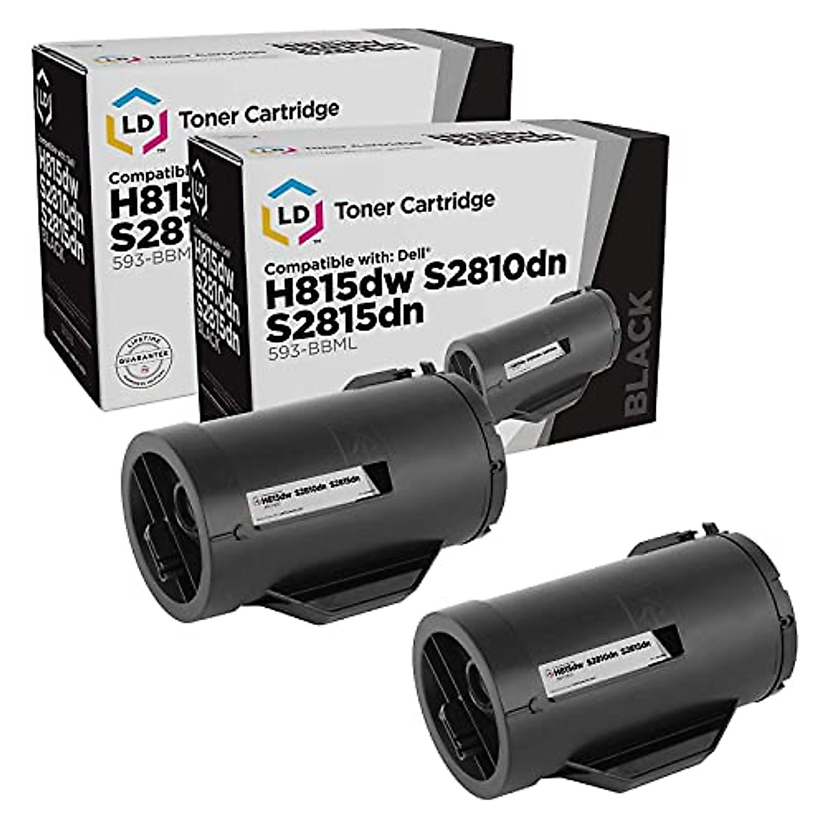 LD Compatible Toner Cartridge Replacement for Dell 593-BBML F9G3N (Black, 2-Pack)