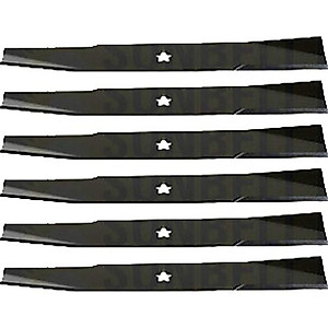 (6 Pack) Premium Medium Lift Replacement XHT Lawn Mower Blade Fits Husqvarna 917532138970 | 19.3125" x 2.25" / 5 Pt. Star Hole