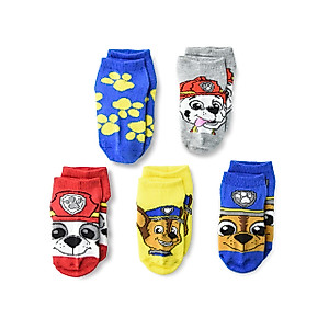 Nickelodeon boys Paw Patrol 5 Pack Shorty Casual Sock, Assorted Big Face, Shoe Size 4-8 US