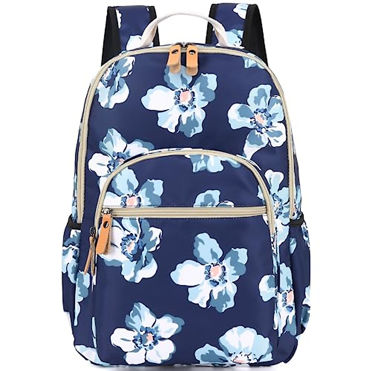 Leaper Water-resistant Floral Laptop Backpack Women Travel Daypack Floral Blue