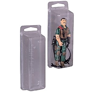 EVORETRO Loose Action Figure Display Case [50-Pack] Retro Plastic Blister Protective Case for 3.75 in Star Wars, Motu, Marvel, GI Joe Toy Figures, Scratch Resistant, Archive Grade, UV Resistant