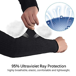 Zerone Arm Protectors for Thin Skin, Level 5 Heat/Burn/Cut Resistant Arm Protection Sleeves - Kevlar&Steel Wire Anti Abrasion Arm Guard for Men Women Garden Kitchen Farm Welding Work