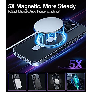 TORRAS 360° Rotatable Ring for iPhone 14 Pro Case [Compatible with Magsafe] with Stand, Magnetic Ring Mil-Grade Shockproof Translucent Back Slim 14 Pro Phone CaseOstand R, Mist Clear