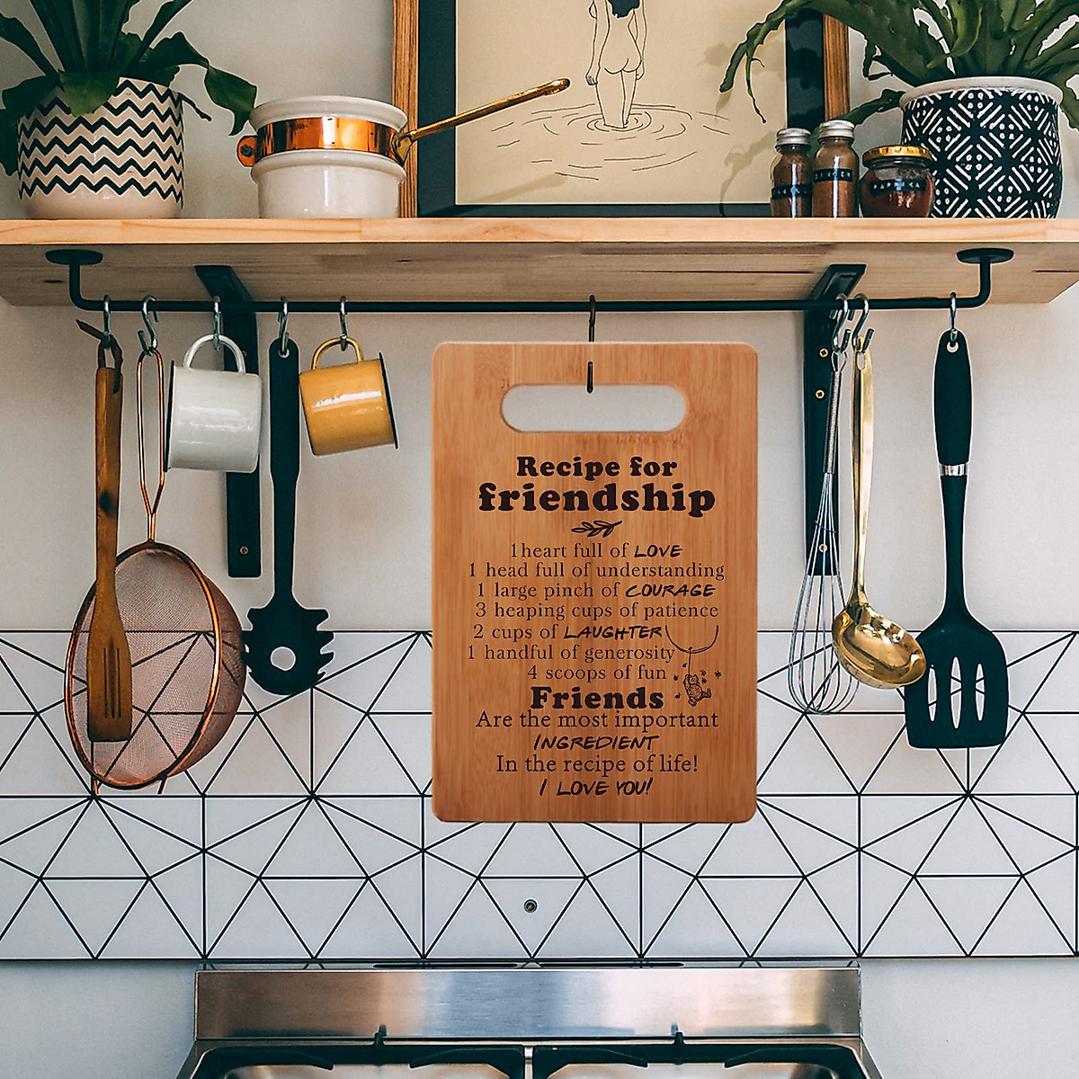 MY-ALVVAYS Friendship Gifts for Women Friends, Friend Gifts for Women Men, Friend Cutting Board Gift, 7"x11", Double-Sided Use -063