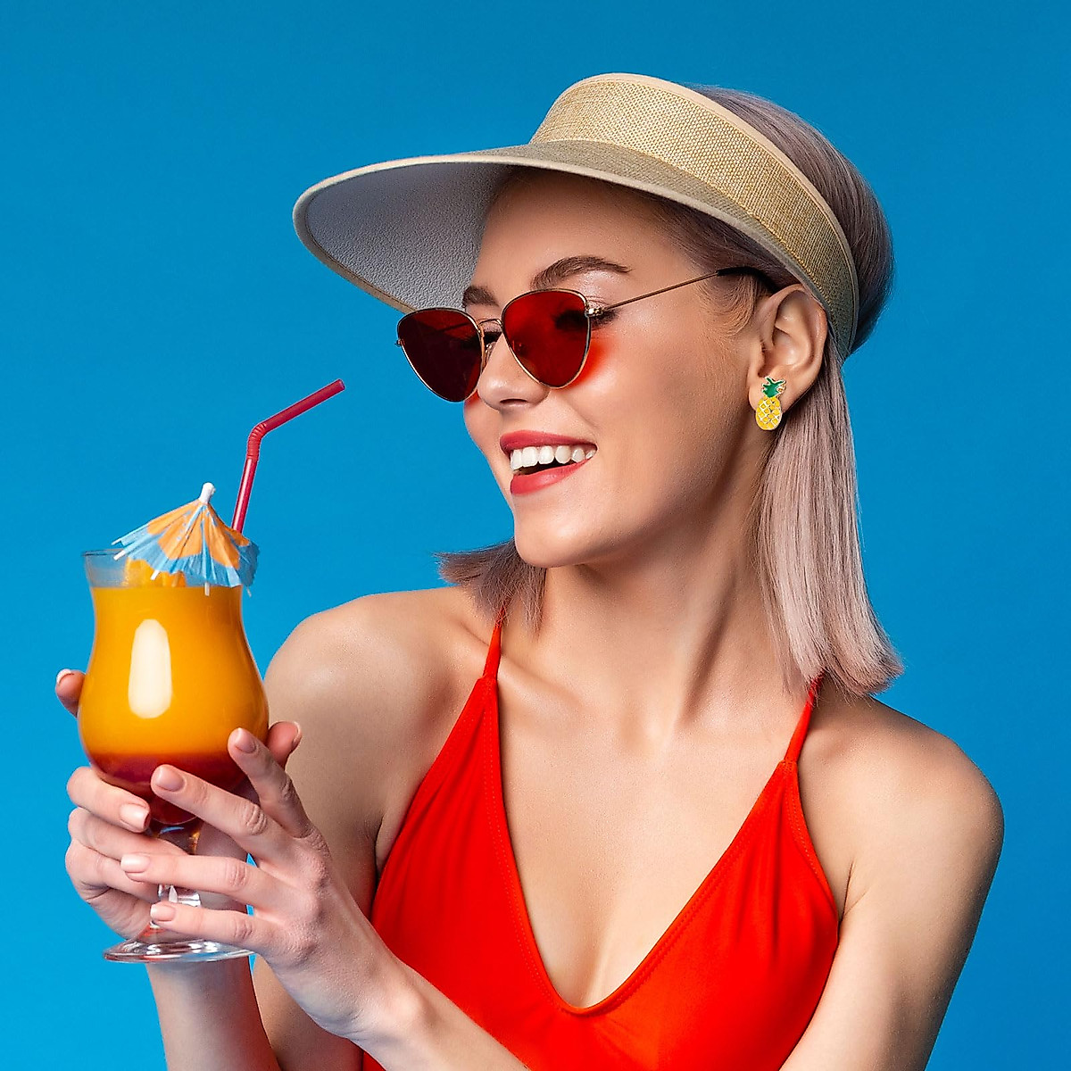 Riceshoot 72 Pairs Holiday Earrings for Women St. Patrick's Day Easter Summer Patriotic Earrings(Ear Studs)