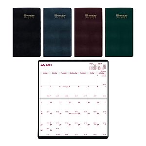 Brownline Essential Monthly Pocket Planner, 18 Months, July 2023 to December 2024, Stitched Binding, 6.5" x 3.5", Assorted Colors (CA12.AST-24)