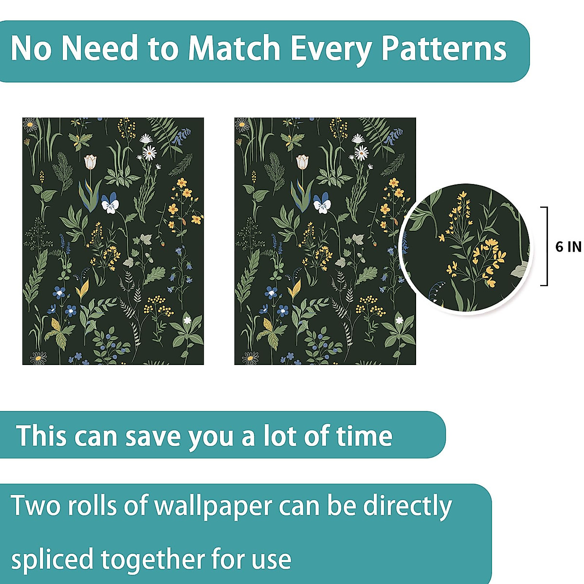 Cismmy Removable Peel and Stick Wallpaper Boho 17.5 x 118 in Floral Wallpaper for Bedroom Bathroom Easy Peel Off Wallpaper Stick on Wallpaper Contact Paper Renter Friendly Wall Paper