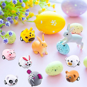 Haconba 36 Pack Animal Pull Back Cars Race Car Toys Powered Pull Back Easter Stuffer Toy Vehicles for Child Birthday Gifts Party Favors