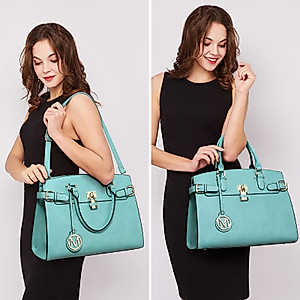 Women Handbags and Purses Fashion Satchel Tote Work Bags Top Handle Shoulder Purses with Matching Wristlet