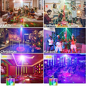 Party Lights DJ Disco Lights, Sound Activated Party Lights, LED Stage Lights DJ Lights with Remote Control, Suitable for Family Party, Karaoke, Ktv, Christmas Halloween