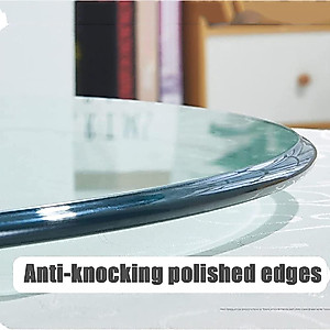 JHSDFOUIH Lazy Susan Turntable for Table, Round Tabletop Rotating Serving Tray, Transparent Table Top Circle Centerpiece, Thicken Explosion-Proof Tempered Glass, for Sharing Food Easier