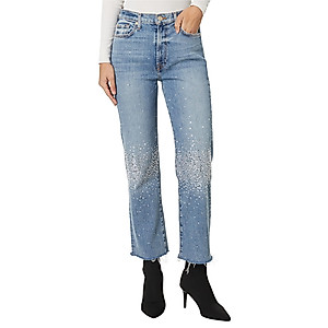 7 For All Mankind Logan Stovepipe w/Crystals in Ode to Ode to 30
