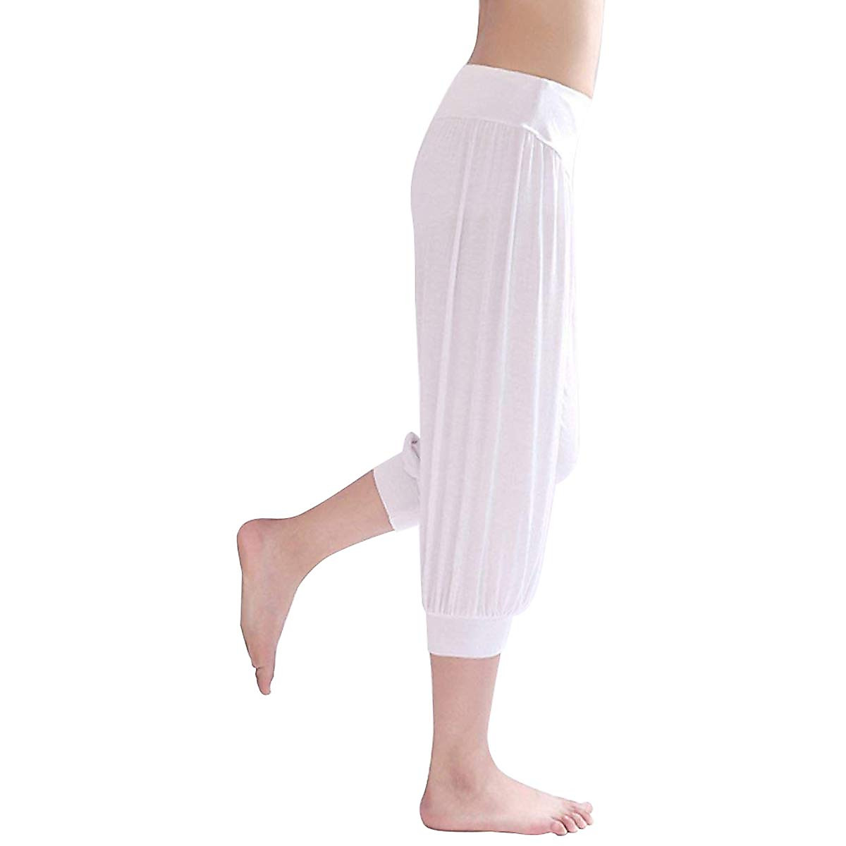 LKXHarleya Women Modal Harem Yoga Pants Loose Casual Fold Over Pilates Capri Pants Yoga Pants