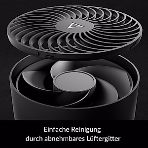 ARCTIC Summair Plus - Portable Fan with integrated rechargeable battery, USB-C connection (incl. USB-A charging cable), Stepless adjustable desk fan 600–3300 rpm - Black