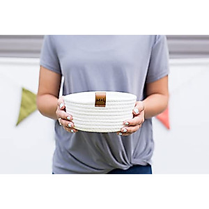 M+L Maple and Lark Woven Cotton Rope Basket, 7 x 3 inch Basket For Toy Storage Household Storage Nursery Bin Playroom Storage Playroom Bin Toy Bin (Primary Set ( Red, Yellow, Green, Blue))