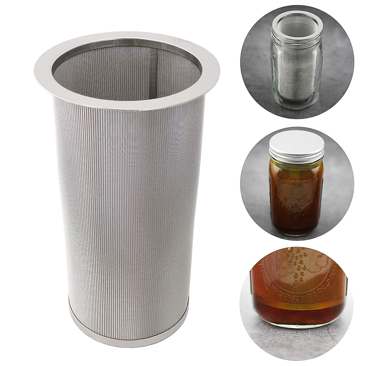 Cold Brew Coffee Filter for Wide Mouth Mason Jar, Food Grade 304 Stainless Steel, Ultra Fine Mesh, Tea and Fruit infuser, Iced Coffee Maker, Iced Tea Maker, Cold Brew Coffee Maker