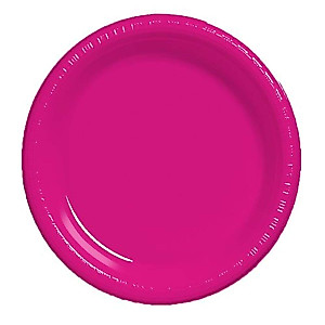 Creative Converting Touch of Color 20 Count Plastic Lunch Plates, Hot Magenta