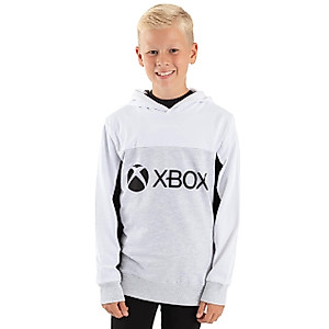 Xbox Hoodie Boys Kids Game Console logo Grey Hooded Sweatshirt Merchandise 10-11 Years