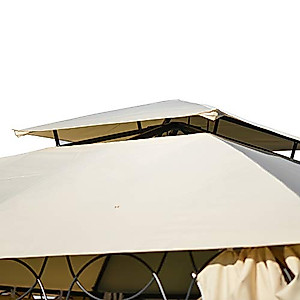 Tensun 10.6x10.6Ft Gazebo, Outdoor BBQ Gazebo Tent with UV Protection/Easy Assembly, Outdoor Canopy Tent with Mosquito Netting for Family Parties Outdoor Activities, Beige