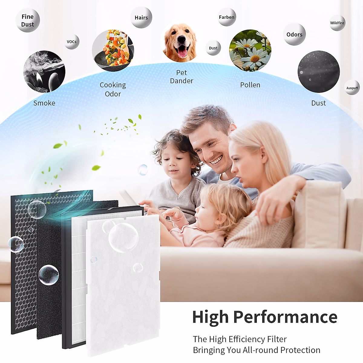 GoKBNY Rabbit Air MinusA2 Filter Replacement Kit Compatible with Rabbit Air MinusA2 Purifier, SPA-700A, SPA-780A/N-[Odor Remover]