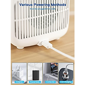 let'me Desk Fan,Portable Bladeless Fan 11.8 inch Small Personal Cooling Fan with 5 Colors Touch Control LED Light,Quiet Table Fan for Home, Office, Bedroom