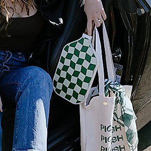 Picklish Pickleball Checks Paddle | Fiberglass Surface with High Grit and Spin, Extended Handle, 11mm, Comfort Grip, Luxury, Stylish, Performant Pickleball Rackets