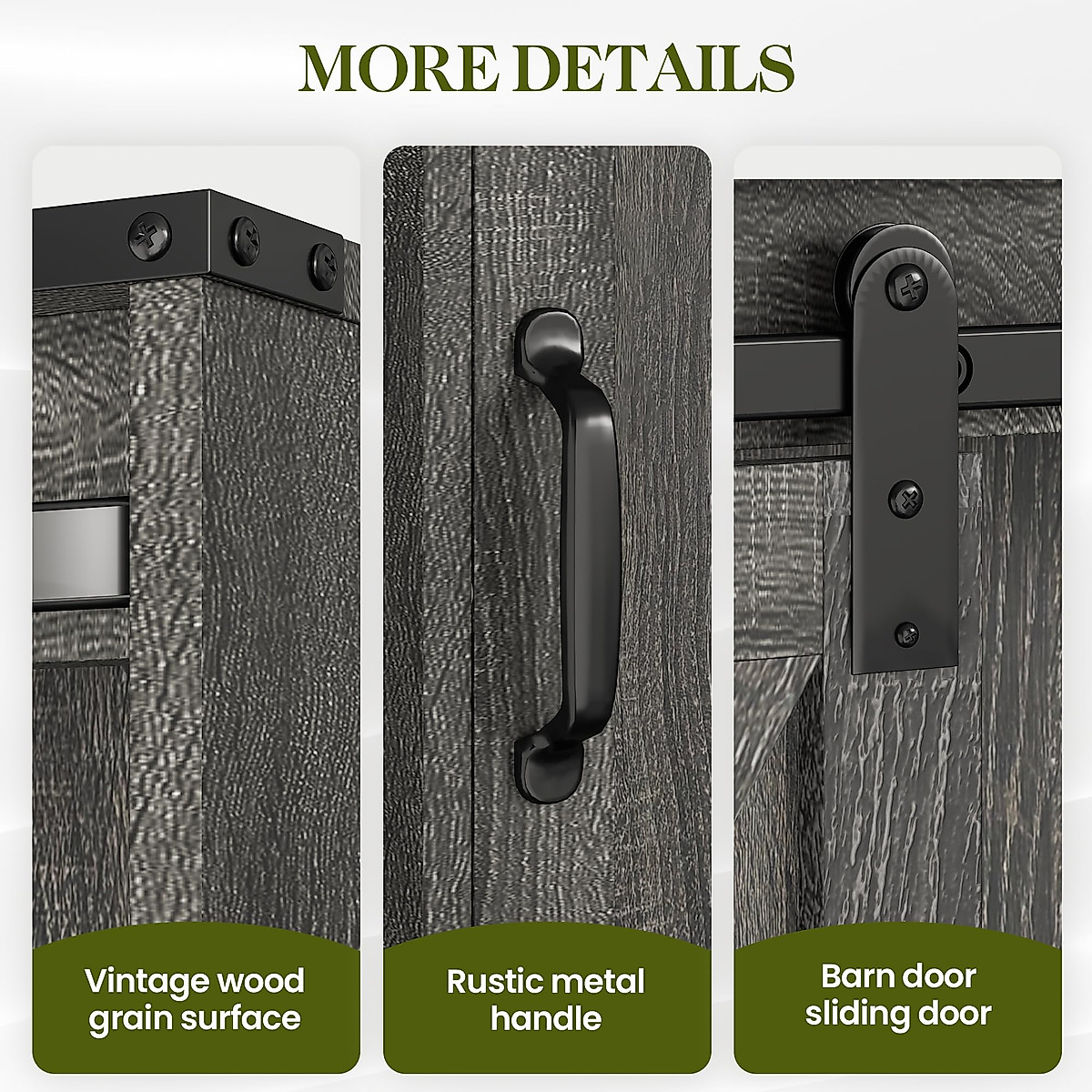 RoyalCraft Over The Toilet Storage Cabinet, Farmhouse Storage Cabinet Over Toilet with Sliding Barn Door, Home Space-Saving Toilet Rack, Behind Toilet Bathroom Organizer for Bathroom, Dark Grey