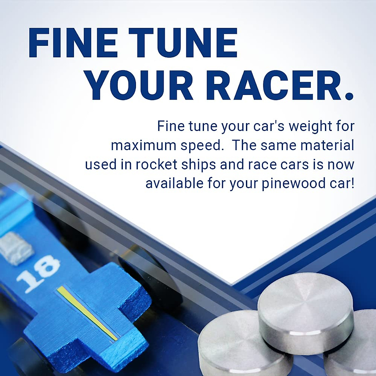 Pinewood Car Derby Tungsten Weight 3-Pack - 1.59oz Each, 0.87" Dia. x 0.28" Wide