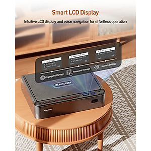 BILLCONCH Smart Gun Safe - Biometric Gun Safe for Pistols with Fingerprint/Full-digital Keypad/Key/Smartphone Lock, Quick-Access Pistol Safe for Beside Nightstand Handgun Safe with LCD/Voice Guide