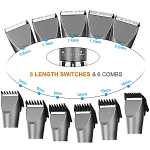 Sminiker Professional Hair Clippers Cordless Barber Shavers Rechargeable Hair Cutting Kit with 1 Hairdressing Cape 2 Scissors 9 Comb Guides